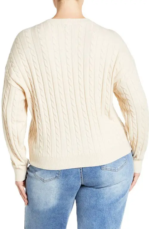 City Chic Shelby Cable Stitch High-low Sweater