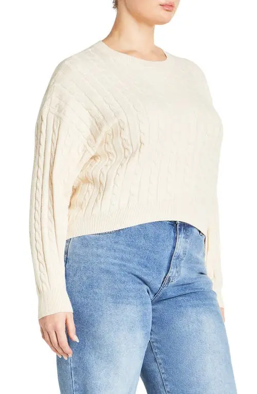 City Chic Shelby Cable Stitch High-low Sweater