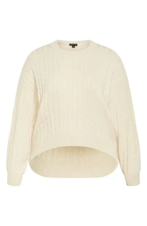 City Chic Shelby Cable Stitch High-low Sweater