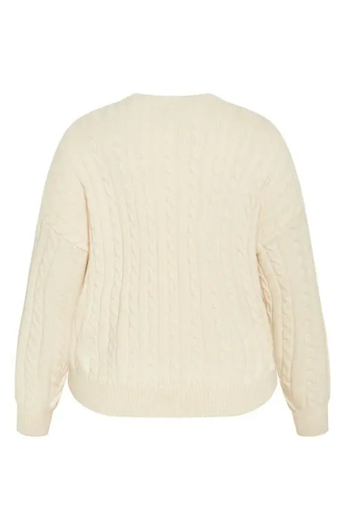 City Chic Shelby Cable Stitch High-low Sweater