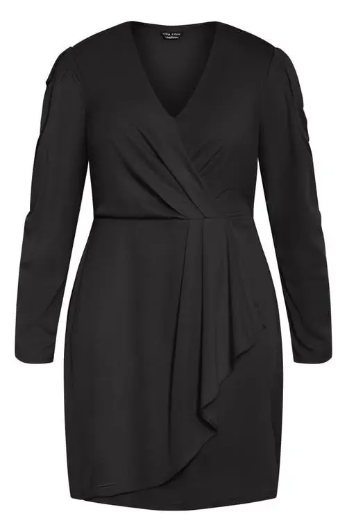 City Chic Freya Iris Faux-wrap Dress