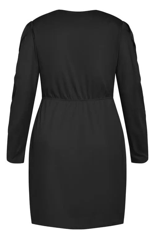 City Chic Freya Iris Faux-wrap Dress