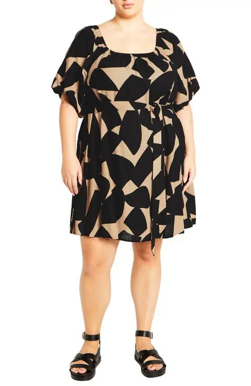 City Chic Midtown Mini Dress - Print