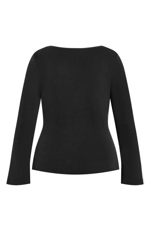City Chic Brooklyn Ribbed Sweater - Black