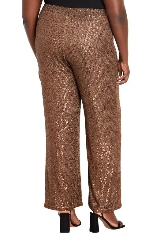 City Chic Nalani Sequin Wide-leg Pants