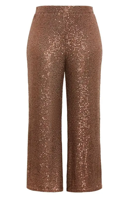City Chic Nalani Sequin Wide-leg Pants