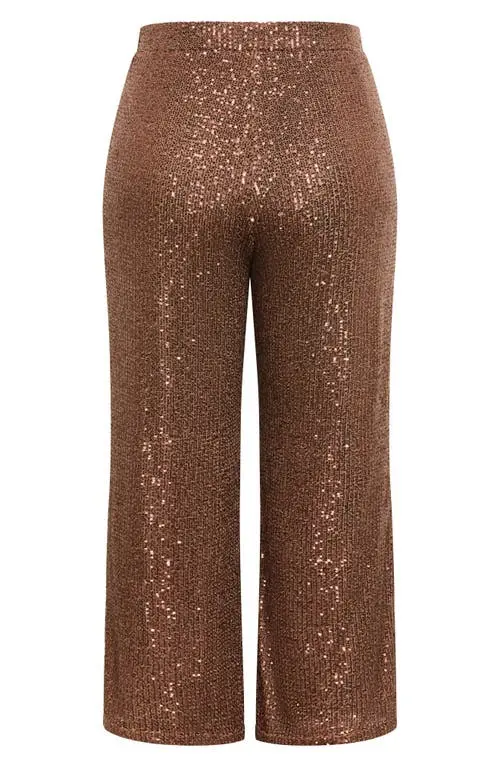 City Chic Nalani Sequin Wide-leg Pants