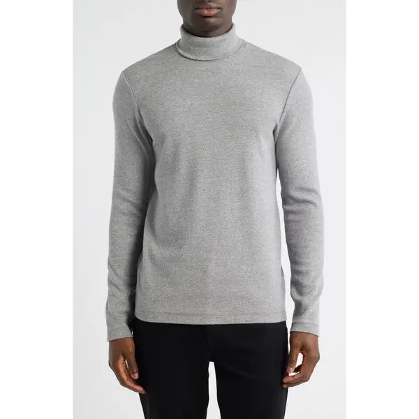 Ag Canon Turtleneck Cotton-blend Sweater - Heather Grey