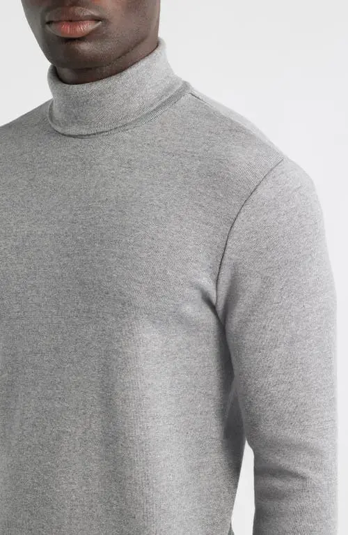Ag Canon Turtleneck Cotton-blend Sweater - Heather Grey