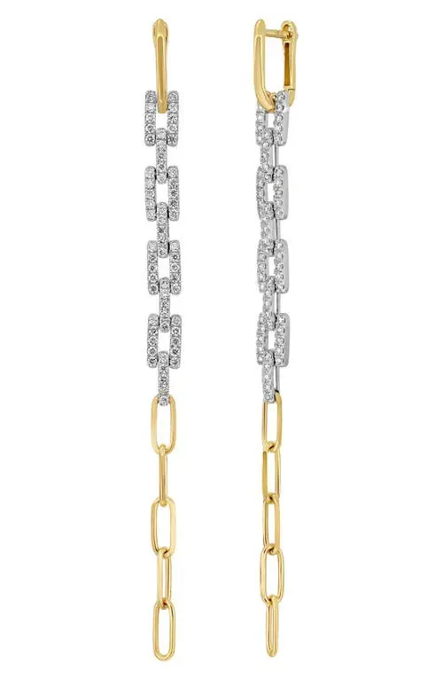 Bony Levy Varda Diamond Linear Drop Earrings - 18k White Yellow Gold