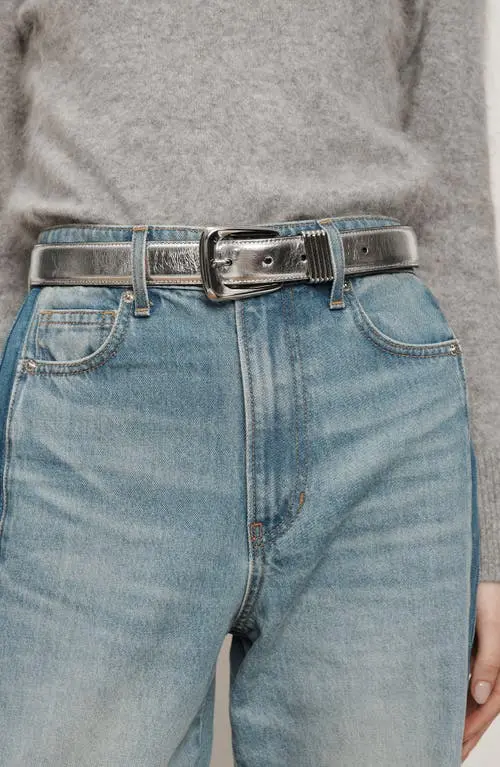 Veronica Beard Arch Metallic Leather Belt