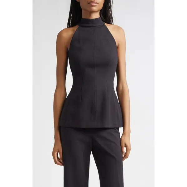 Veronica Beard Johanne Halter Top - Black