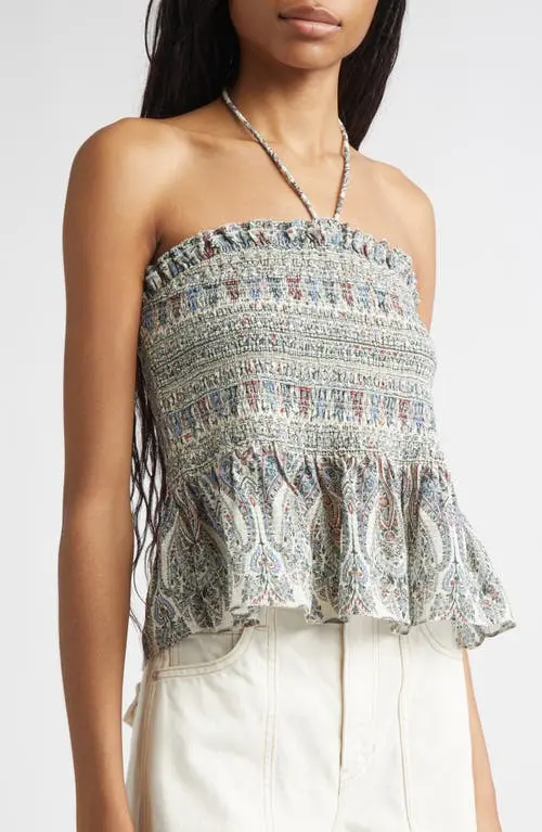 Veronica Beard Damsey Paisley Smock Halter Top