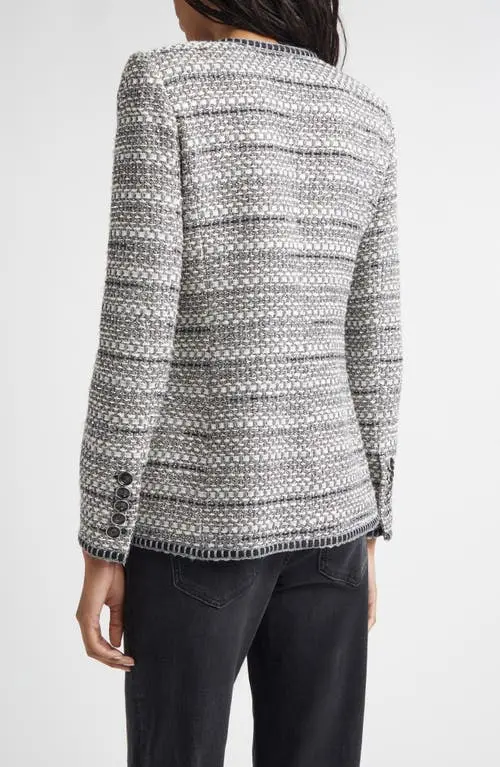 Veronica Beard Alessia Metallic Tweed Cutaway Jacket