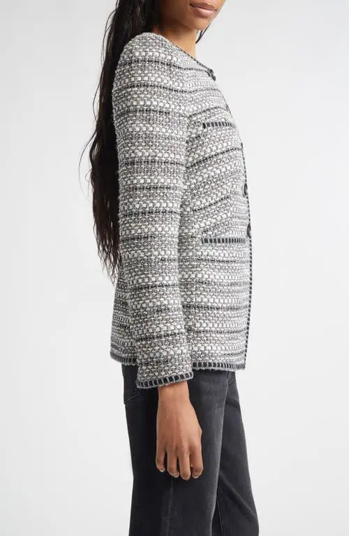 Veronica Beard Alessia Metallic Tweed Cutaway Jacket
