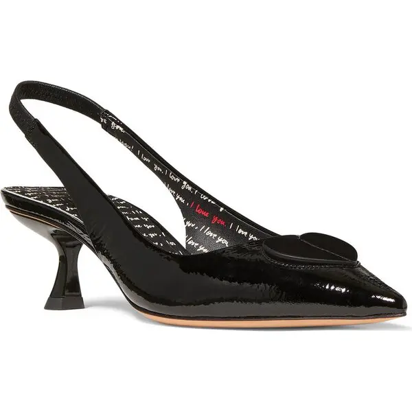 Kate Spade New York Lover Crinkle Patent Leather Slingback Pumps - Black