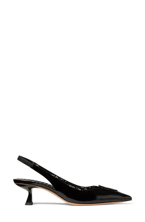 Kate Spade New York Lover Crinkle Patent Leather Slingback Pumps - Black