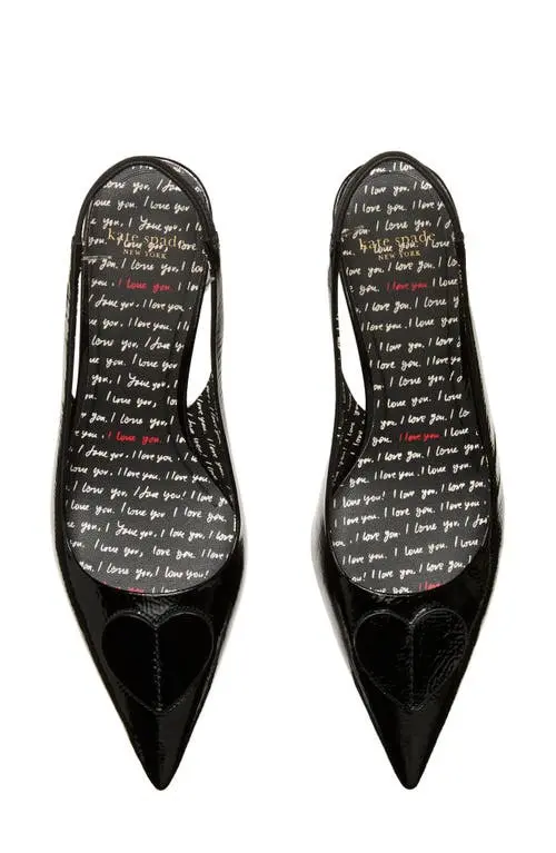 Kate Spade New York Lover Crinkle Patent Leather Slingback Pumps - Black