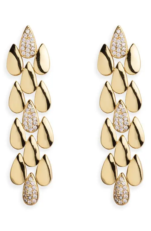 Argento Vivo Puzzle Cubic Zirconia Linear Drop Earrings - Gold