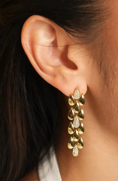 Argento Vivo Puzzle Cubic Zirconia Linear Drop Earrings