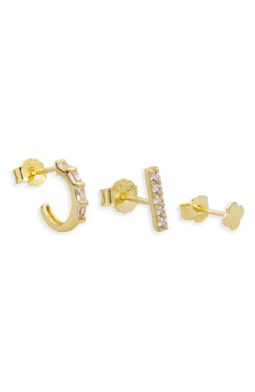Argento Vivo Set Of Three Single Earrings - Gold