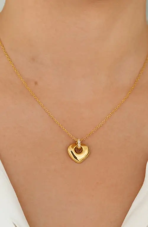 Argento Vivo Mini Puffy Heart Pendant Necklace