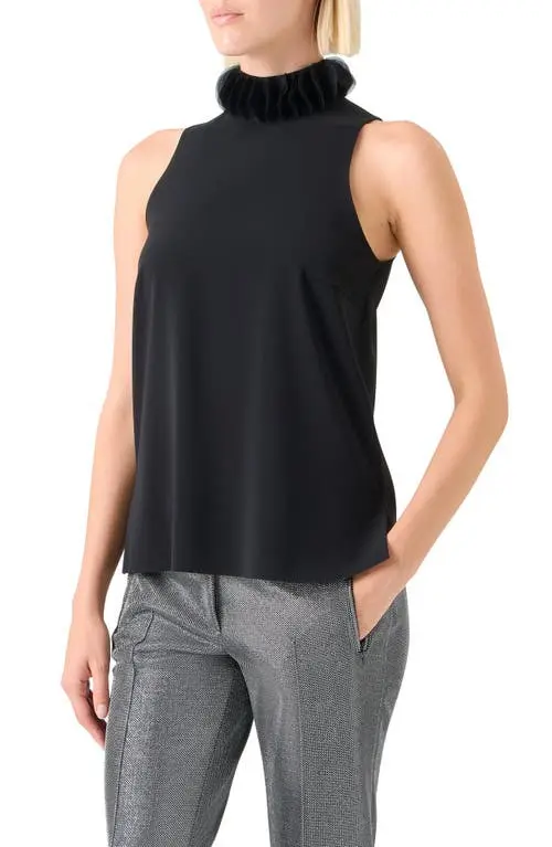 Akris Ruffle Mock Neck Shell