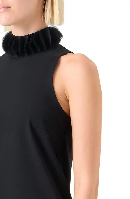 Akris Ruffle Mock Neck Shell
