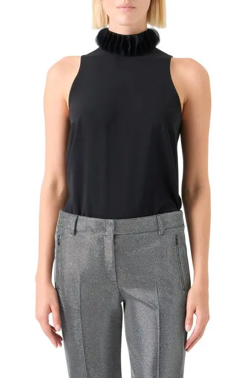 Akris Ruffle Mock Neck Shell
