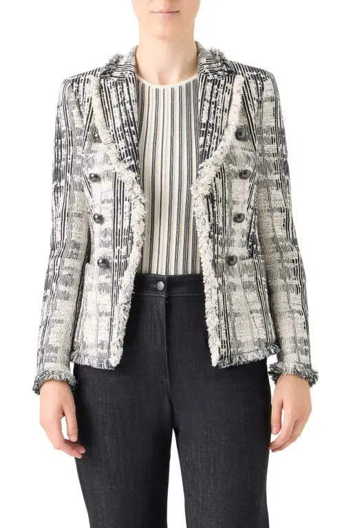 Akris Fringed Mixed Tweed Jacket