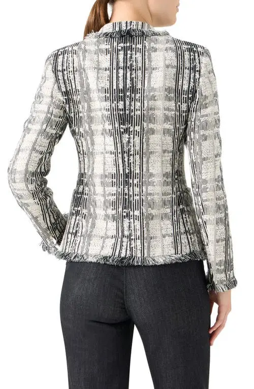 Akris Fringed Mixed Tweed Jacket
