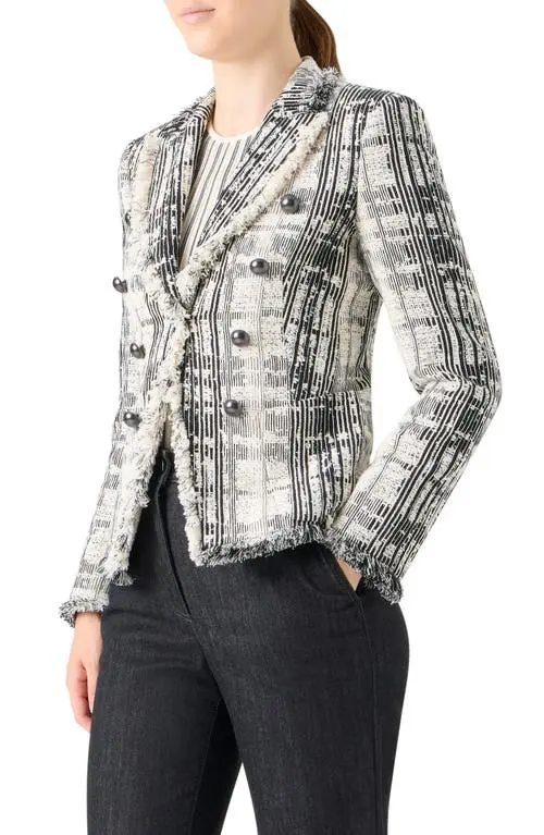 Akris Fringed Mixed Tweed Jacket
