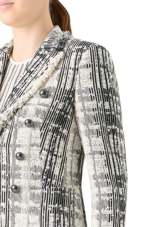 Akris Fringed Mixed Tweed Jacket