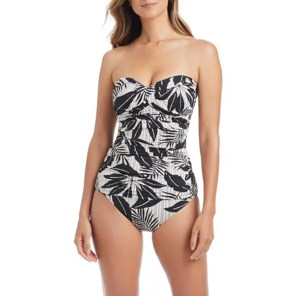 ROD BEATTIE Twist Bandeau Tankini Top - Black