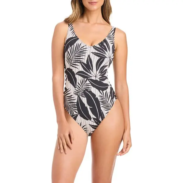 BLEU BY ROD BEATTIE Lace-up Back One-piece Swimsuit - Black