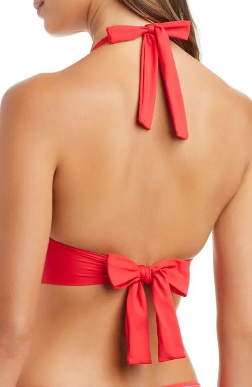 BLEU BY ROD BEATTIE Contrast Stitch Halter Bikini Top - Golden Gate