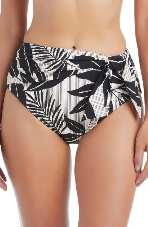 BLEU BY ROD BEATTIE Tie Waist High-waist Bikini Bottom - Black