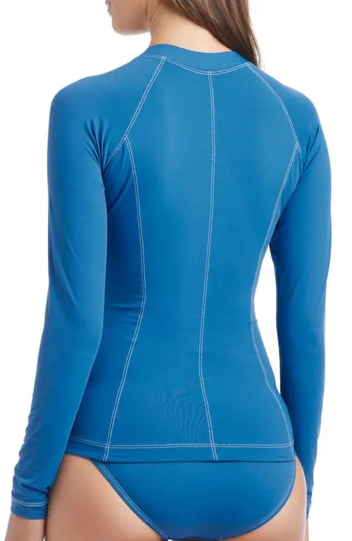 BLEU BY ROD BEATTIE Contrast Stitch Zip-up Rashguard - La Brisa