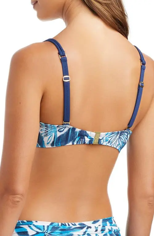 BLEU BY ROD BEATTIE Ring Draped Underwire Bikini Top - Blue Multi