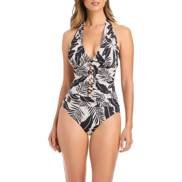 BLEU BY ROD BEATTIE Halter One-piece Swimsuit - Black