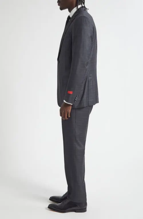 Isaia Sanita Check Super 150s Merino Wool Suit - Grey