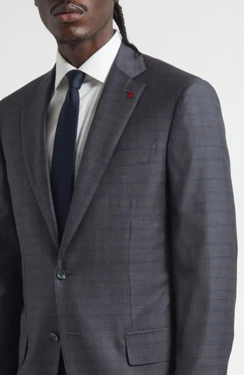 Isaia Sanita Check Super 150s Merino Wool Suit - Grey
