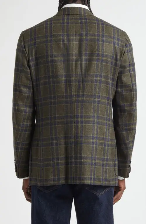Isaia Marechiaro Plaid Wool & Silk Sport Coat - Green