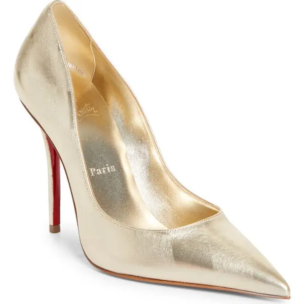 CHRISTIAN LOUBOUTIN Miss Z Pointed-toe Pump - Platino Chiaro