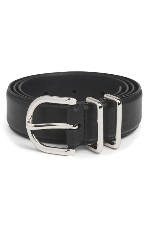 FAVORITE DAUGHTER The Fancy Juni Leather Belt - Black/polished Nickel
