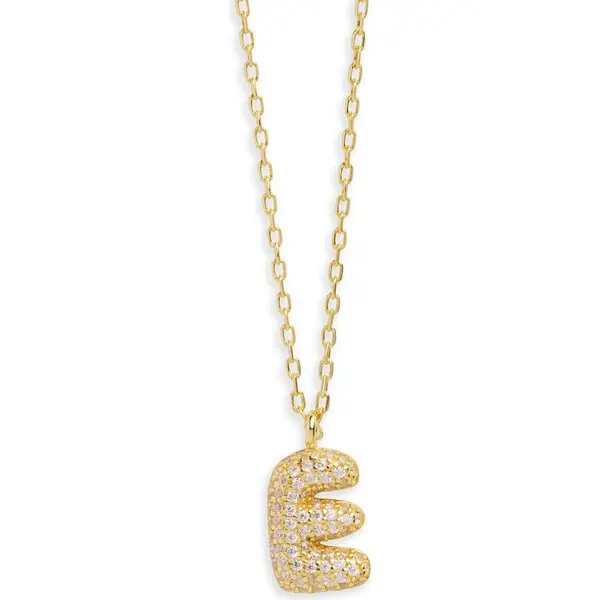 Argento Vivo Cubic Zirconia Initial Pendant Necklace - Gold - E