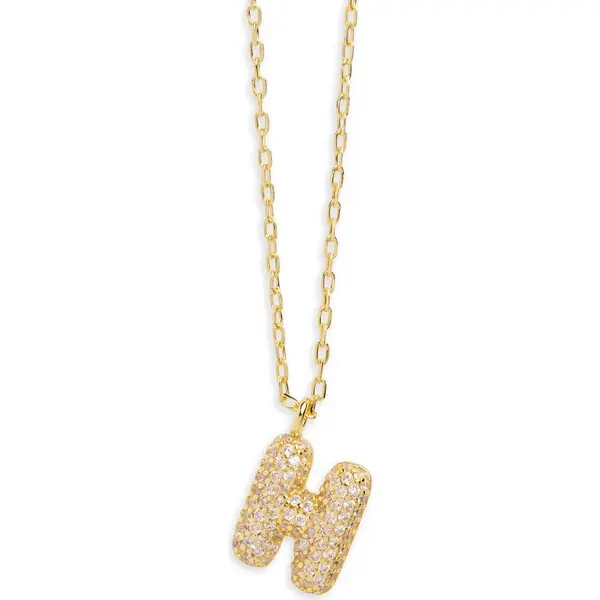 Argento Vivo Cubic Zirconia Initial Pendant Necklace - Gold - H