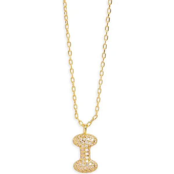 Argento Vivo Cubic Zirconia Initial Pendant Necklace - Gold - I