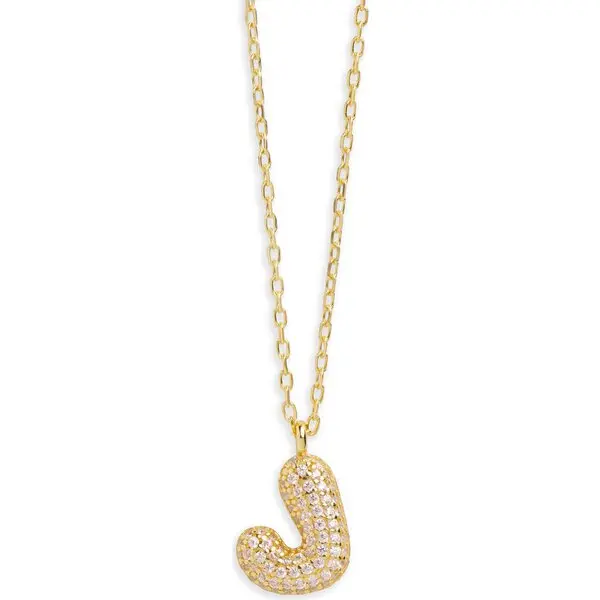 Argento Vivo Cubic Zirconia Initial Pendant Necklace - Gold - J