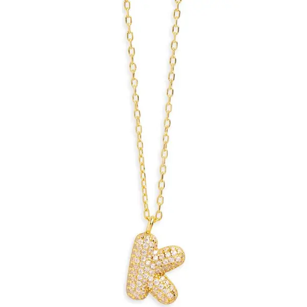 Argento Vivo Cubic Zirconia Initial Pendant Necklace - Gold - K